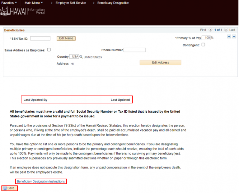 Hawaii Information Portal | Manage Your Payroll Beneficiaries