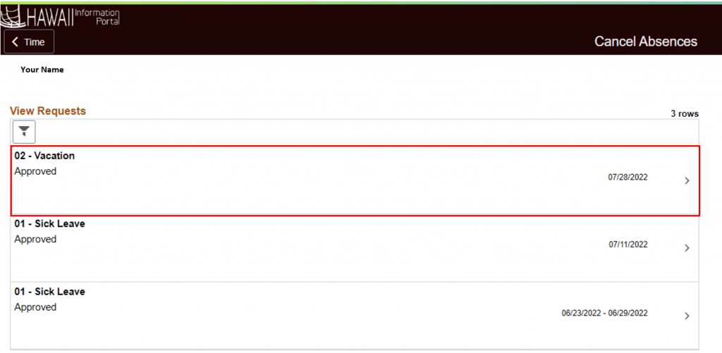Hawaii Information Portal | How To Cancel A Leave Request