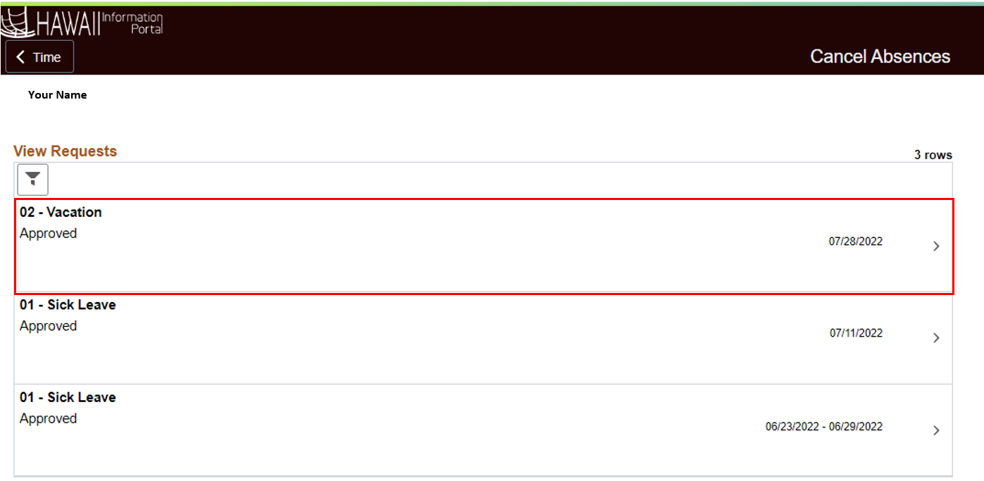 Hawaii Information Portal | How To Cancel A Leave Request