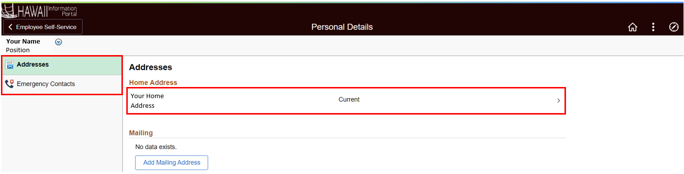 Hawaii Information Portal | Setup Your Payroll Address and Emergency ...