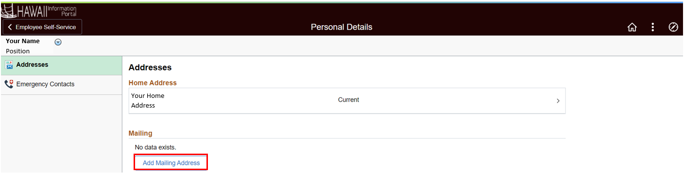 Hawaii Information Portal | Setup Your Payroll Address and Emergency ...