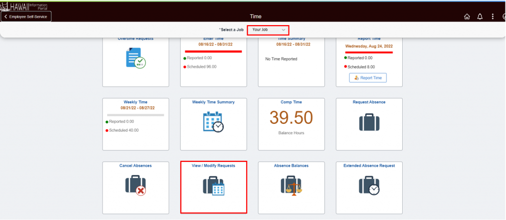 Hawaii Information Portal | How To Change A Leave Request
