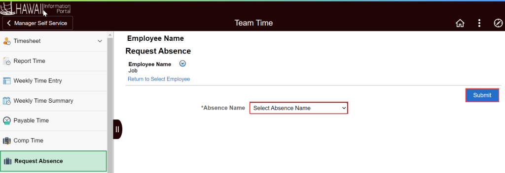 Hawaii Information Portal | How To Request Leave For Your Employees