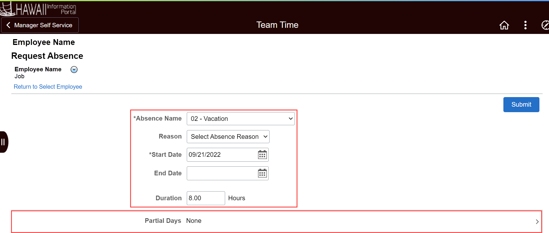 Hawaii Information Portal | How To Request Leave For Your Employees