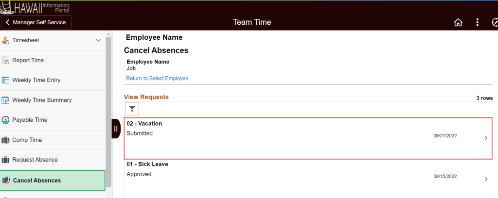 Hawaii Information Portal | How To Make Changes To Employee Leave