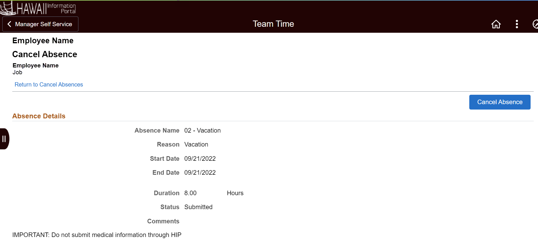 Hawaii Information Portal | How To Make Changes To Employee Leave