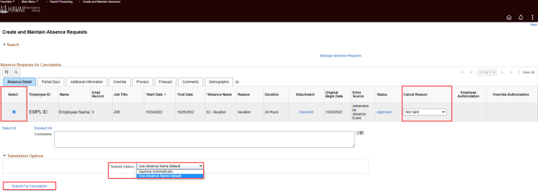 Hawaii Information Portal | How To Cancel Existing Leave Requests For ...