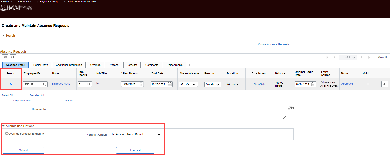 Hawaii Information Portal | How To Change Existing Leave Requests For ...