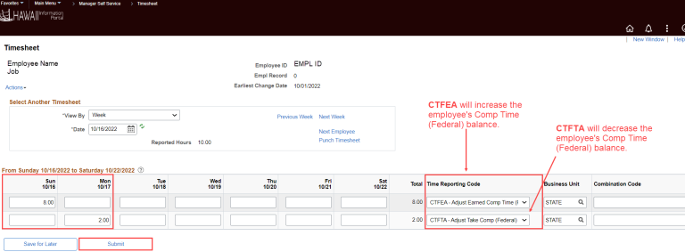 Hawaii Information Portal | How To Adjust Employee Compensatory Time ...