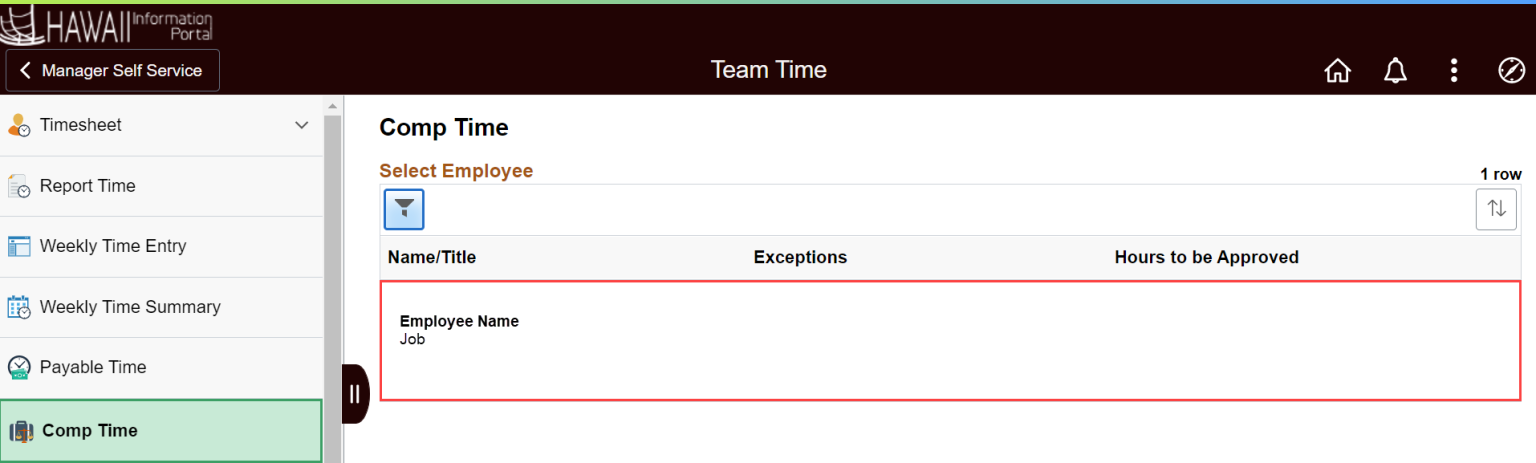 Hawaii Information Portal | How To View Employee Compensatory Time ...