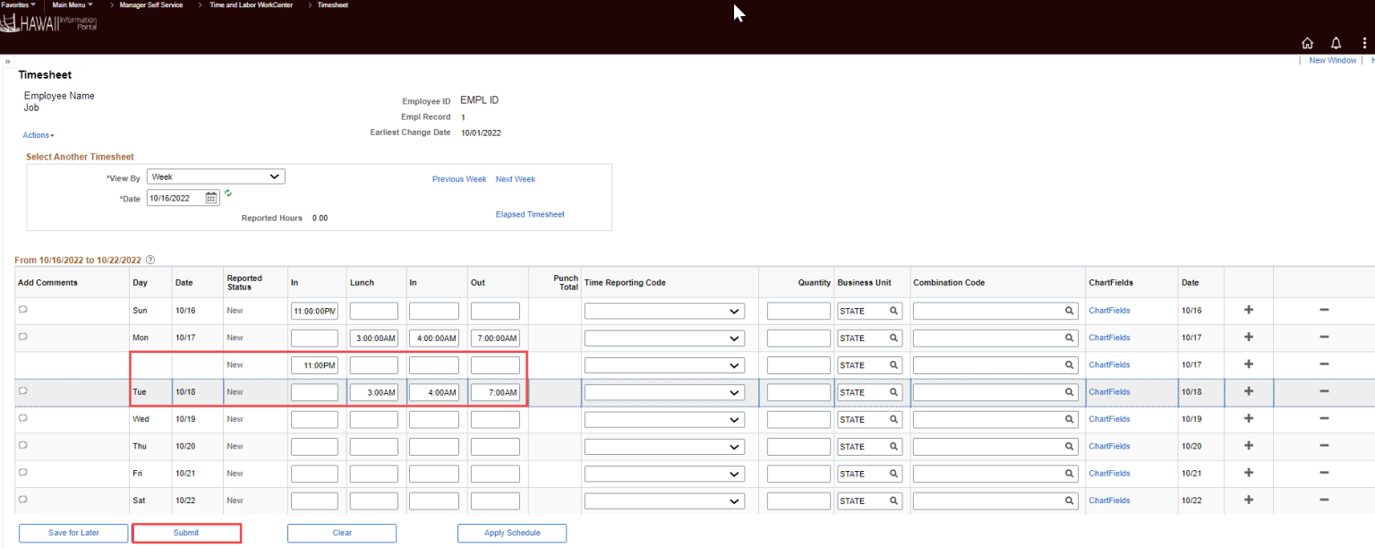 Hawaii Information Portal | How To Enter Timesheet Entries For Shifts ...
